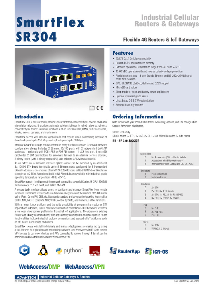 Datasheet A4 SR304 SmartFlex 23012023 Email20230123213611 | PDF ...