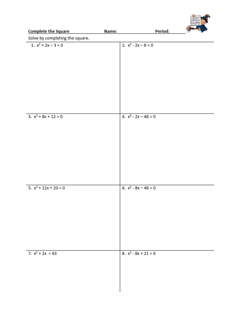 Complete The Square Practice | PDF