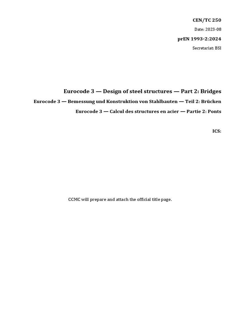 prEN 1993-2 | PDF | Structural Engineering | Civil Engineering