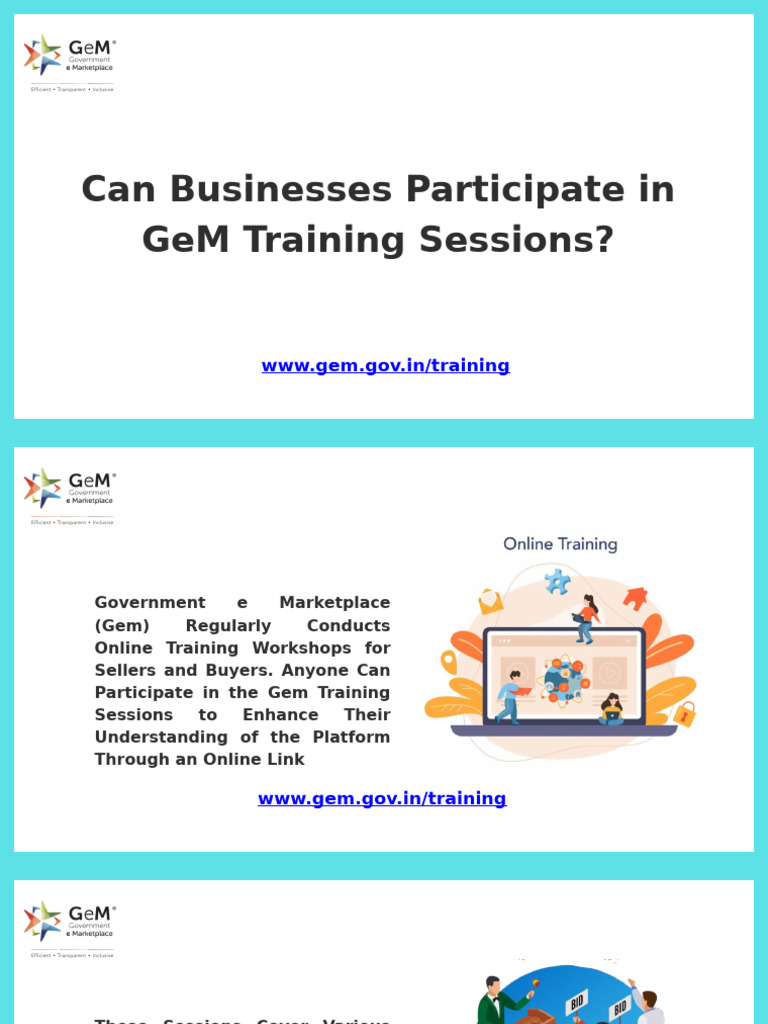 Can Businesses Participate in GeM Training Sessions | PDF