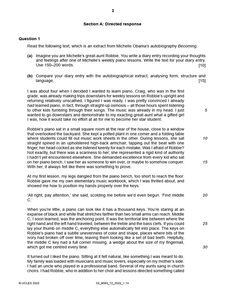 Test P1 Directed Writing | PDF