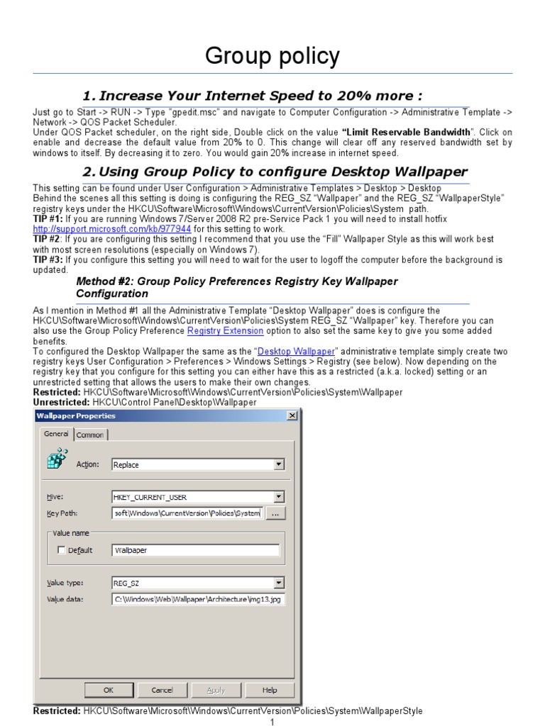 Group Policy | PDF | Group Policy | Windows Registry