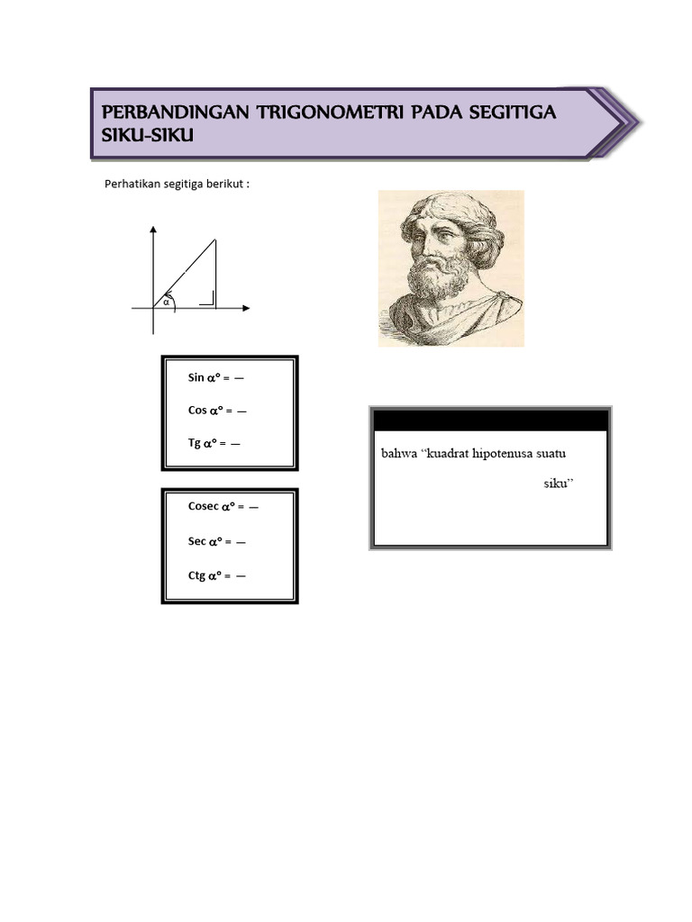 Perbandingan Trigonometri Pada Segitiga Siku-Siku | PDF