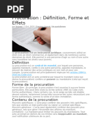 Modèle de lettre de procuration à remplir | PDF