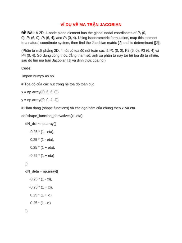 VÍ DỤ VỀ MA TRẬN JACOBIAN | PDF