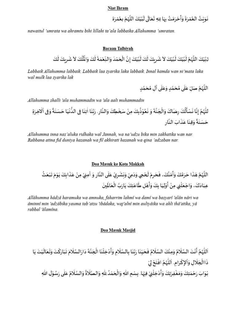 DOA MANASIK UMROH - Fix | PDF