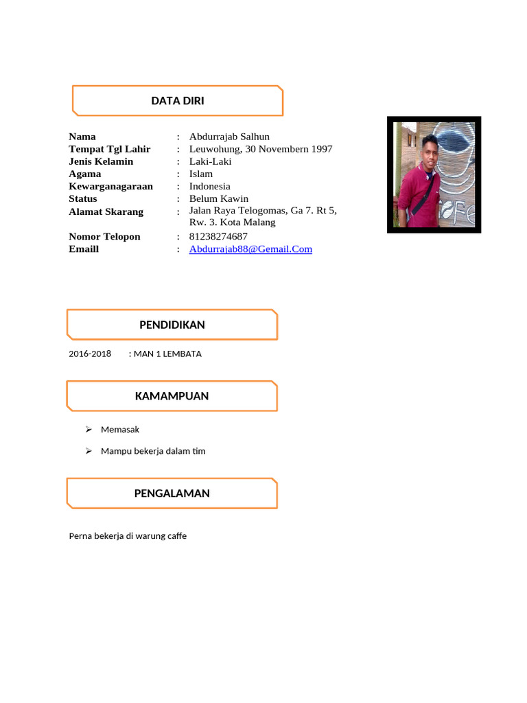 Data Diri | PDF
