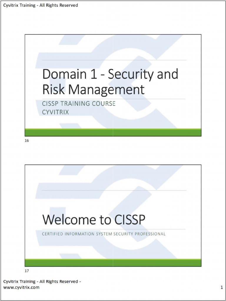 CISSP-Domain1-Training-Materials-Cyvitrix-IMG | PDF
