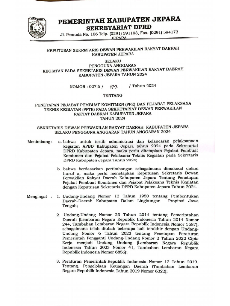 SK-PPTK-PPK-SETWAN-2024 | PDF