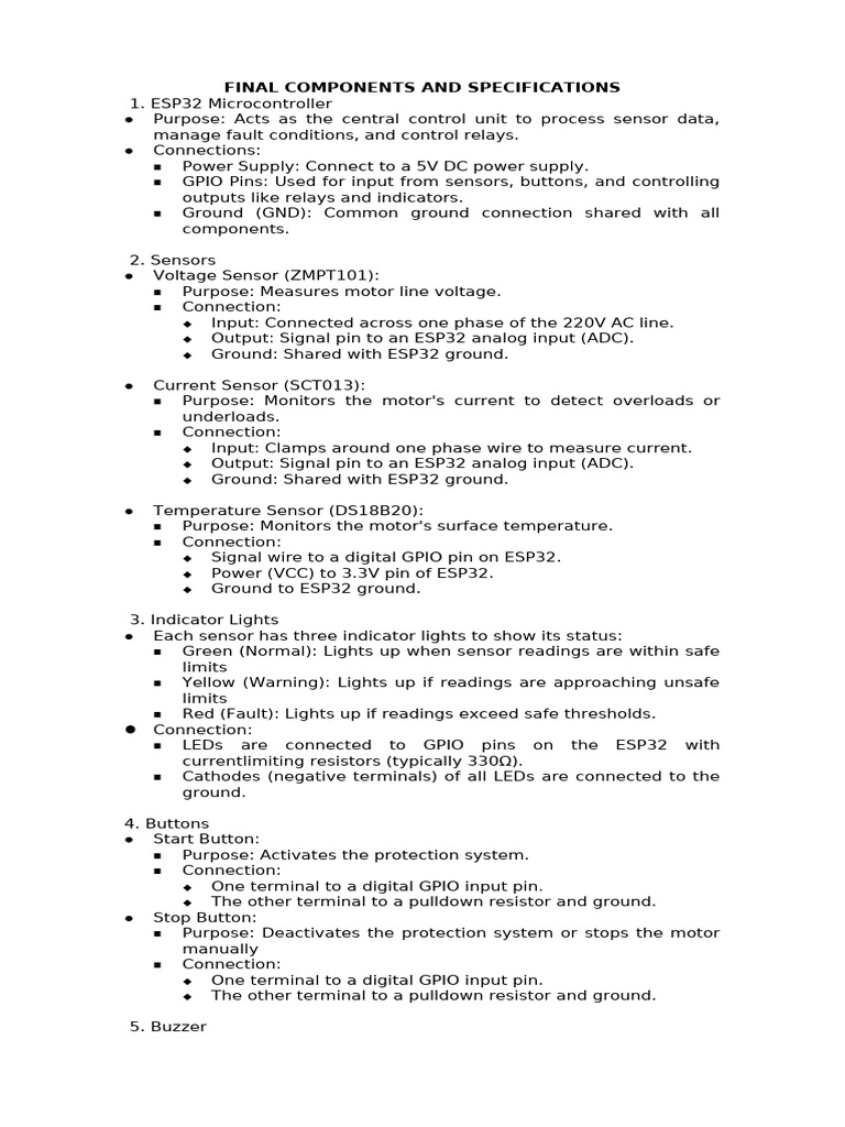 FINAL COMPONENTS AND SPECIFICATIONS | PDF | Rectifier | Power Supply