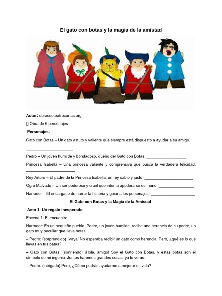 El gato con botas y la magia de la amistad | PDF