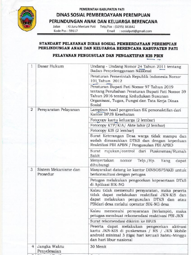 Standart Pelayanan Pbi | PDF