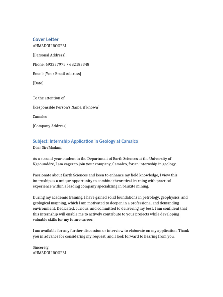Cover Letter English | PDF