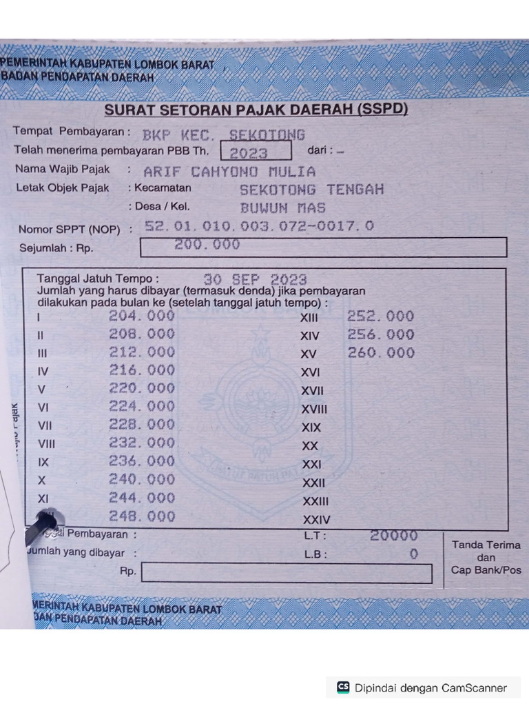 SPPT Nambung 23 | PDF