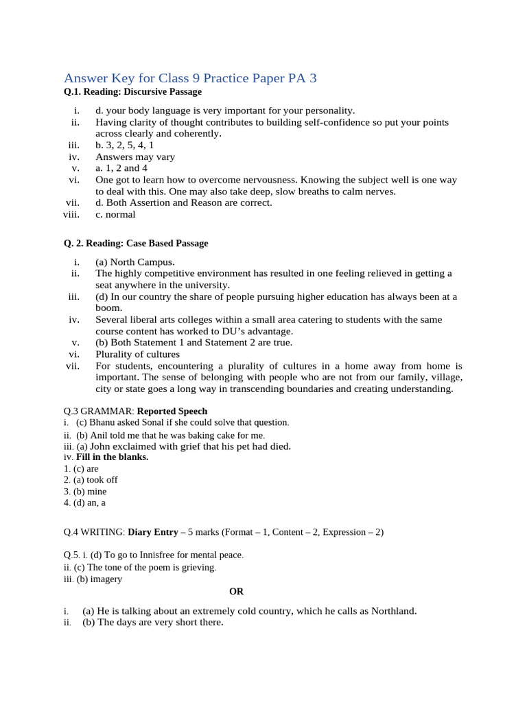 Pa3 Key Sample Paper | PDF