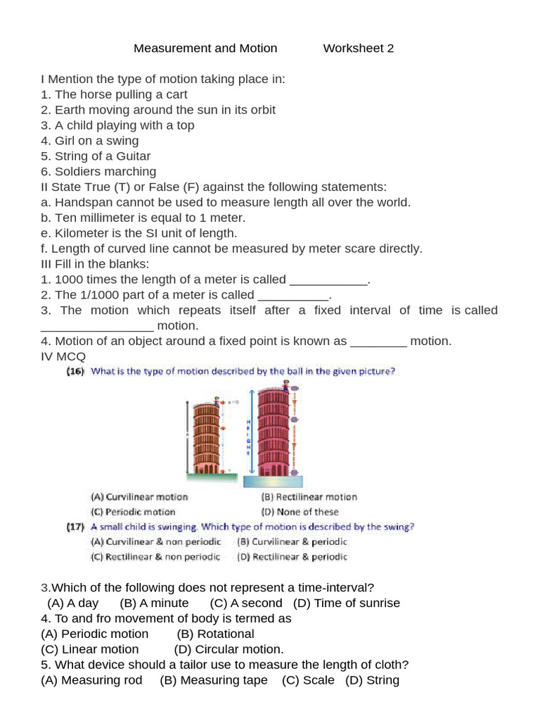 Measurement and Motion Grade 6 | PDF