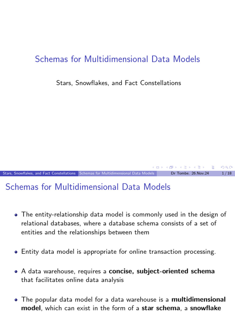 Schemas For Multidimensional Data Models Pdf Data Warehouse Conceptual Model