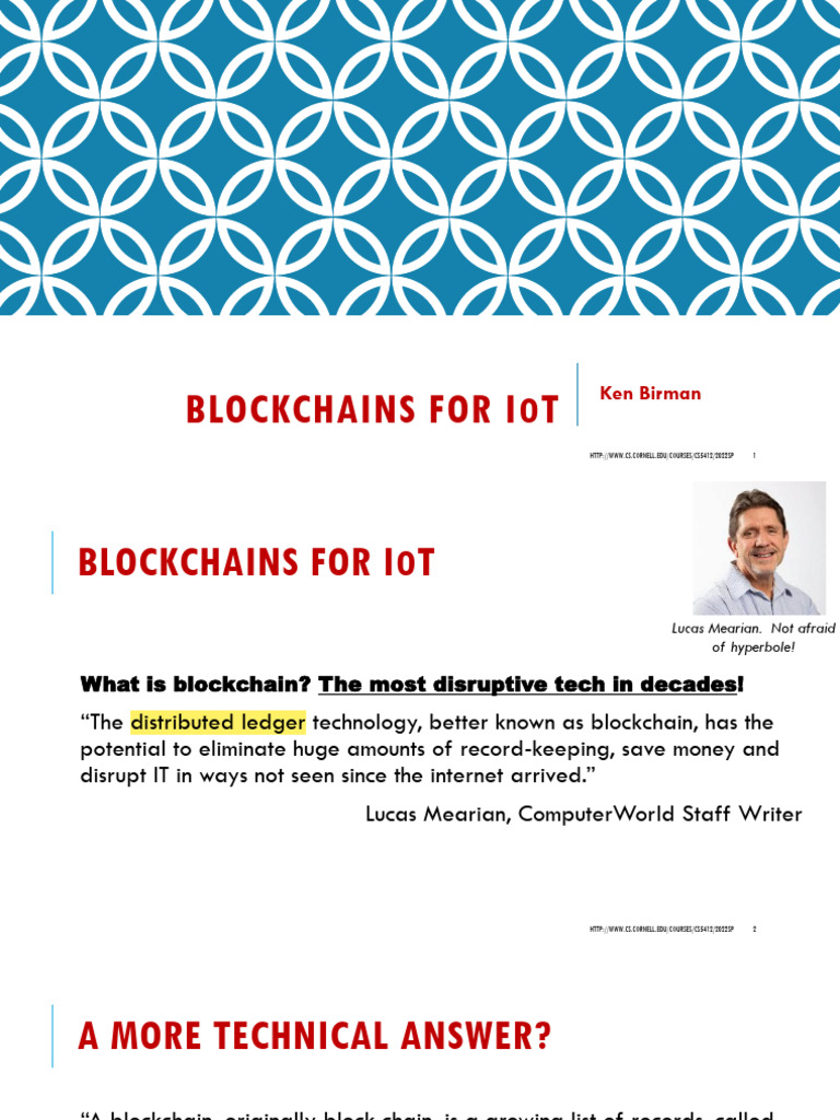 IoT-Lecture-24 Blockchain for IoT | PDF | Quantum Computing | Cryptography