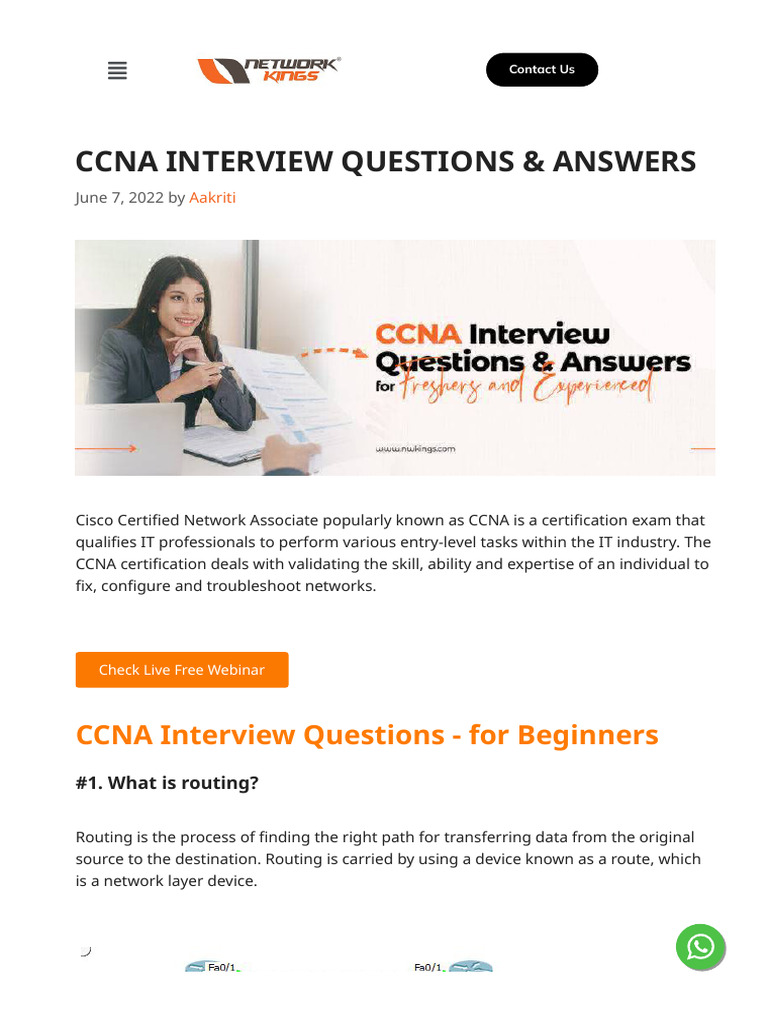 WWW Nwkings Com Ccna Interview Questions Answers | PDF | Computer ...