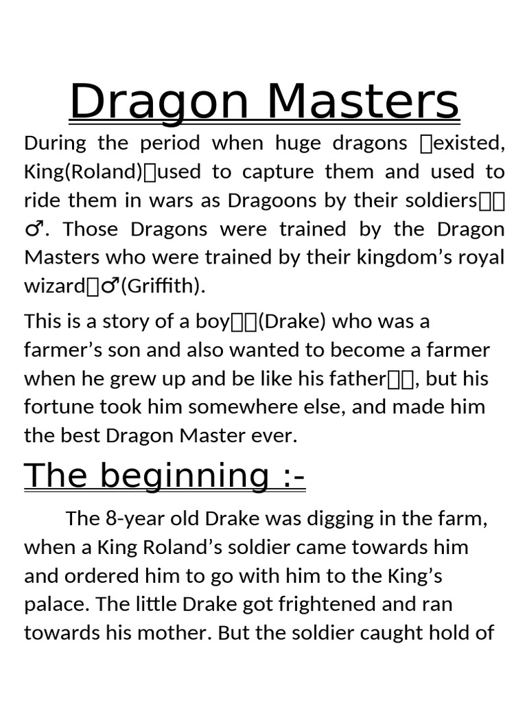 Drake: The Rise of a Dragon Master | PDF
