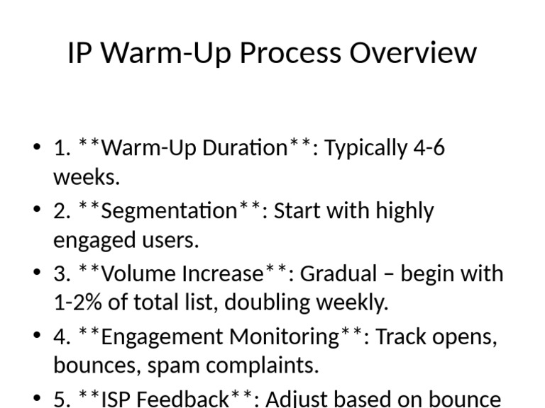 IP Warmup Process Overview | PDF