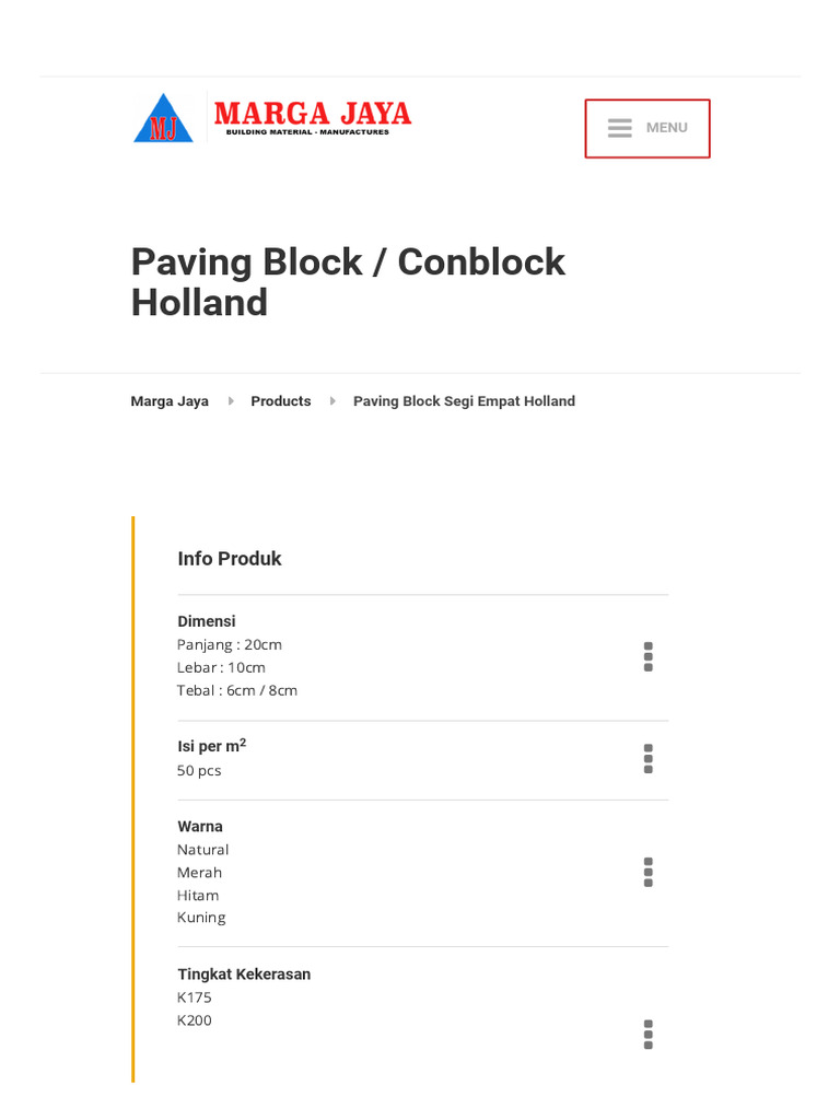 Paving Block - Marga Jaya | PDF
