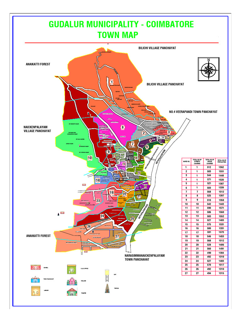 Gudalur Municipality Town Map | PDF