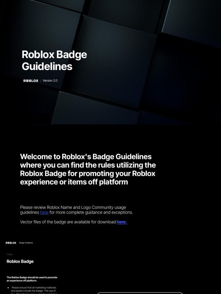 English Roblox Badge Guidelines | PDF