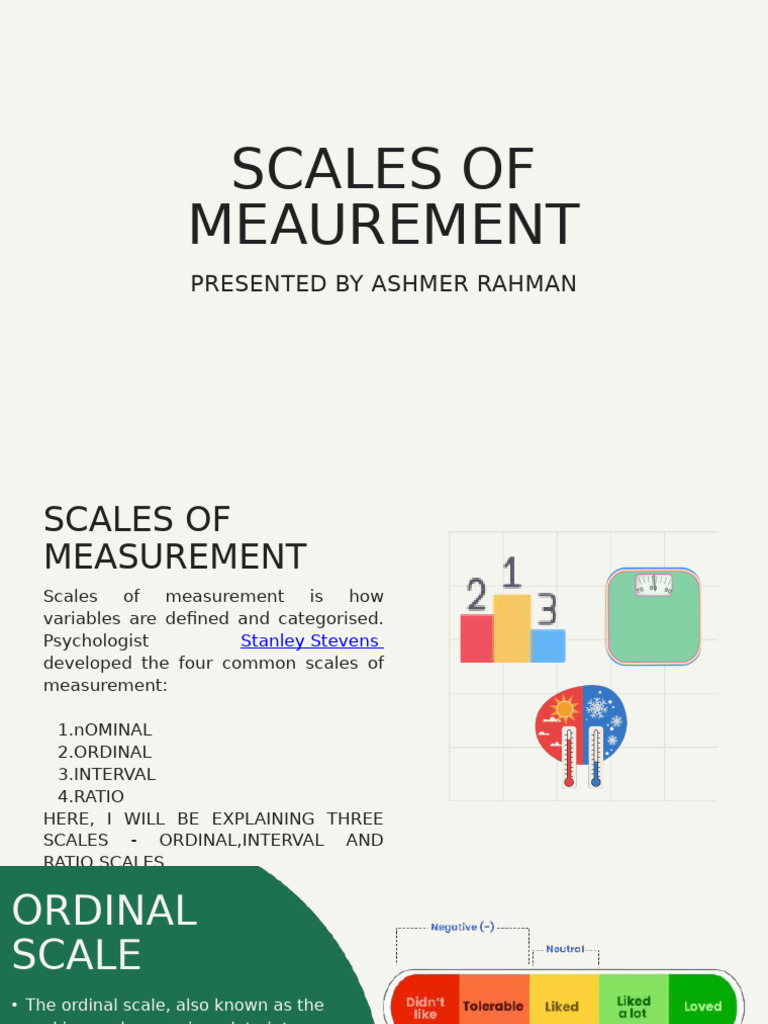 Scales of Numerical Data | PDF