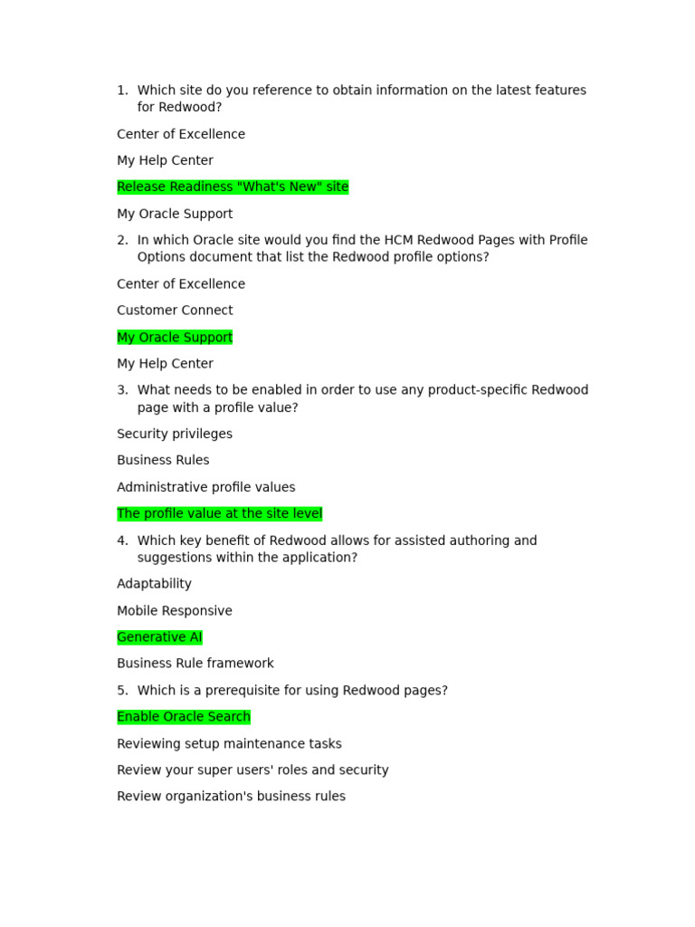 Oracle Redwood Features Guide | PDF