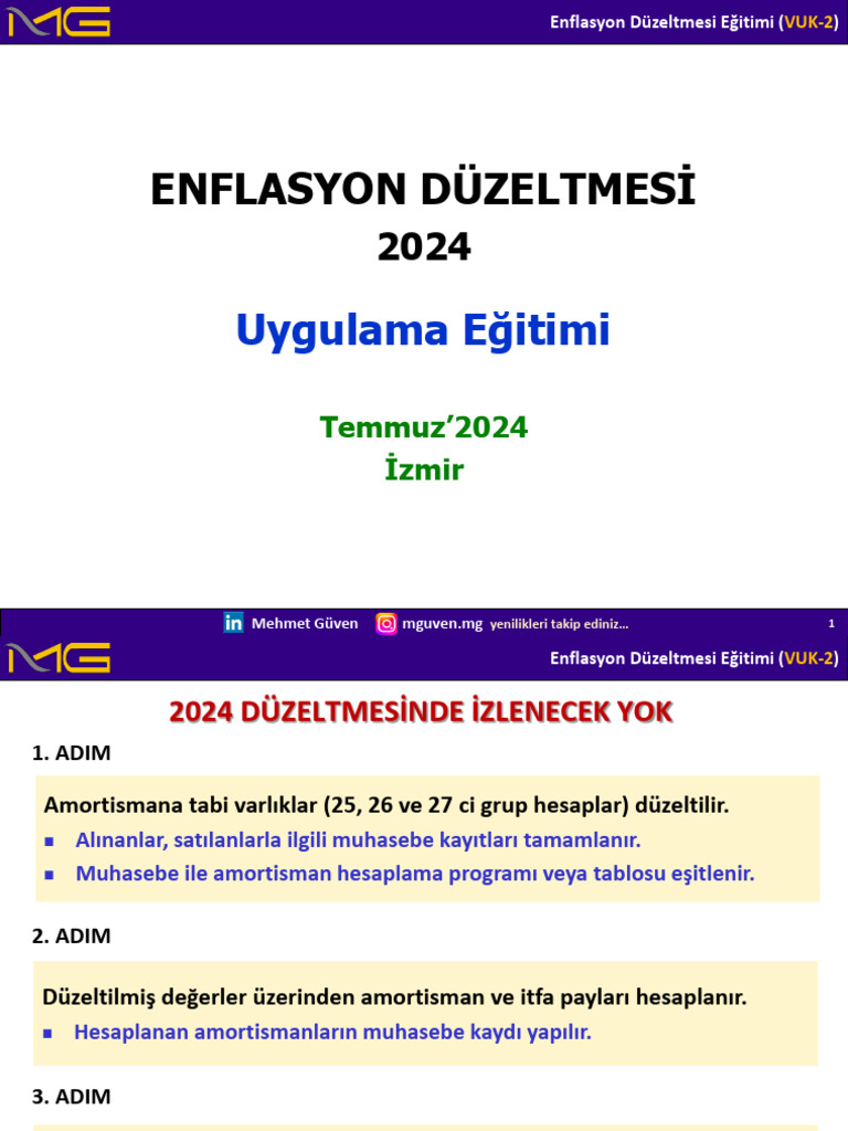 2024 Enflasyon Düzeltmesi (VUK-2) | PDF