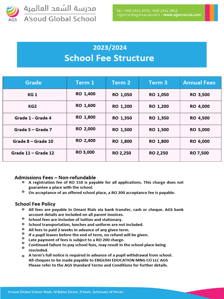 Updated Fee Structure 2023&2024 | PDF