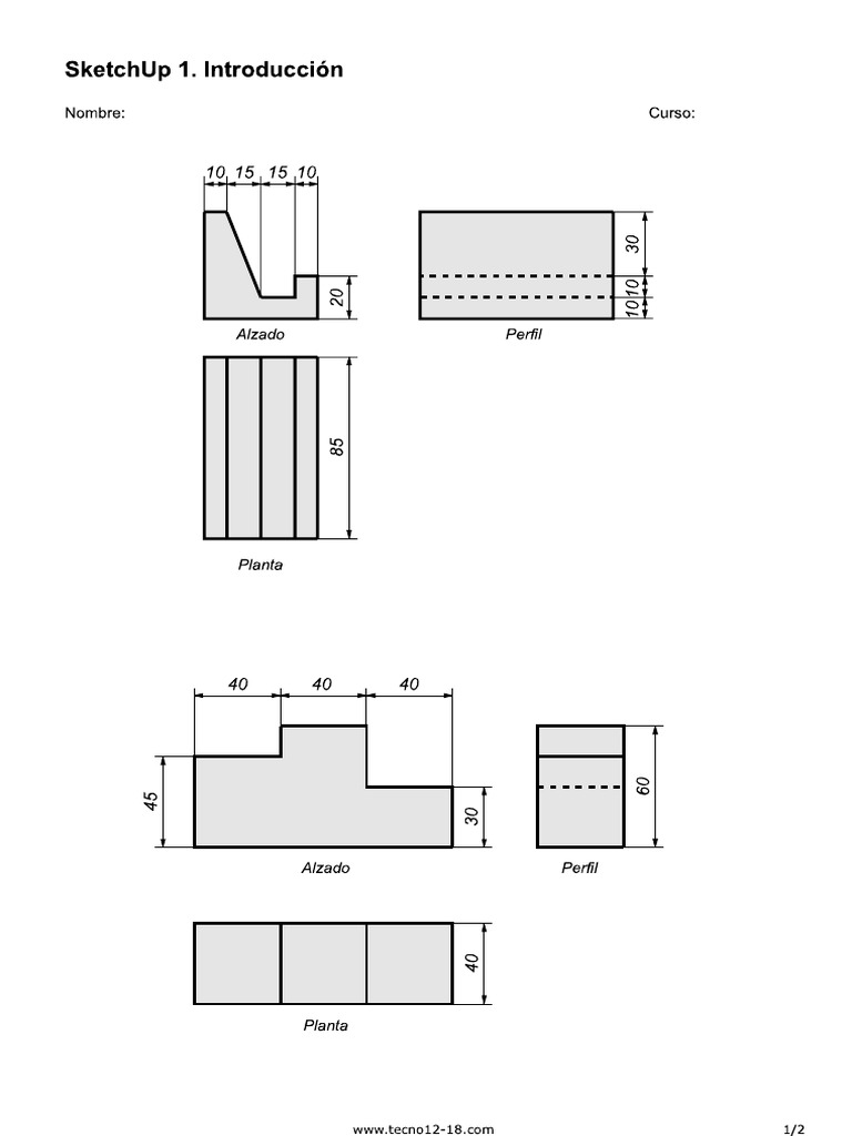 Ejercicios en Sketchup | PDF
