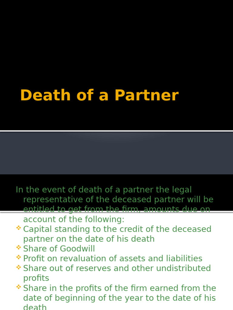 Settling Accounts After Partner's Death | PDF | Debits And Credits ...