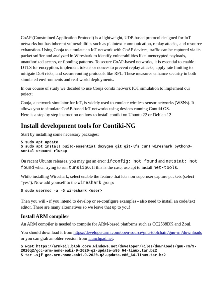 Cooja Final Pdf Internet Of Things Software