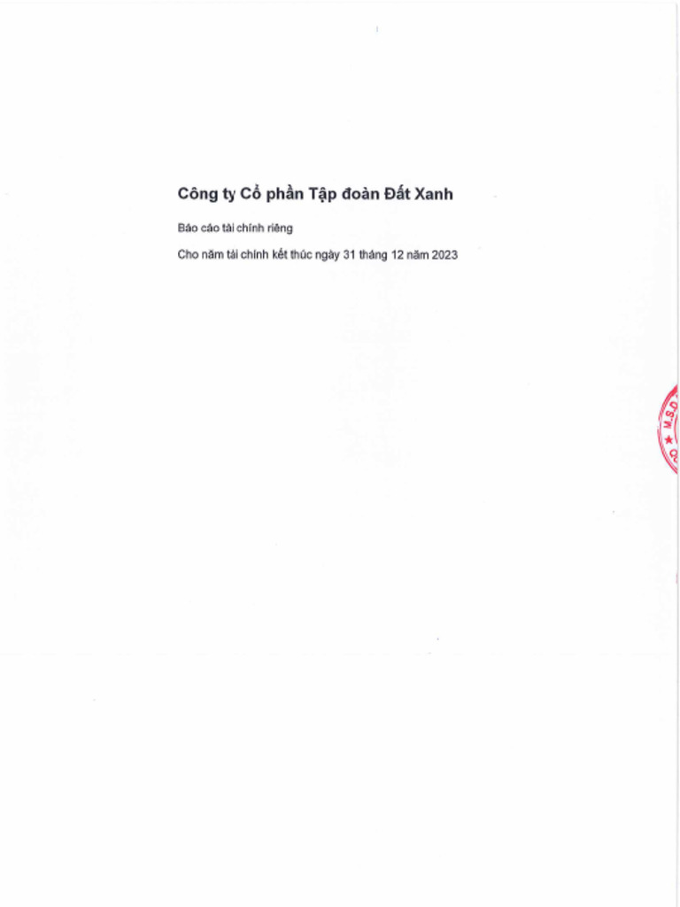 DXG - BCTC Rieng Kiem Toan Nam 2023 - VN | PDF