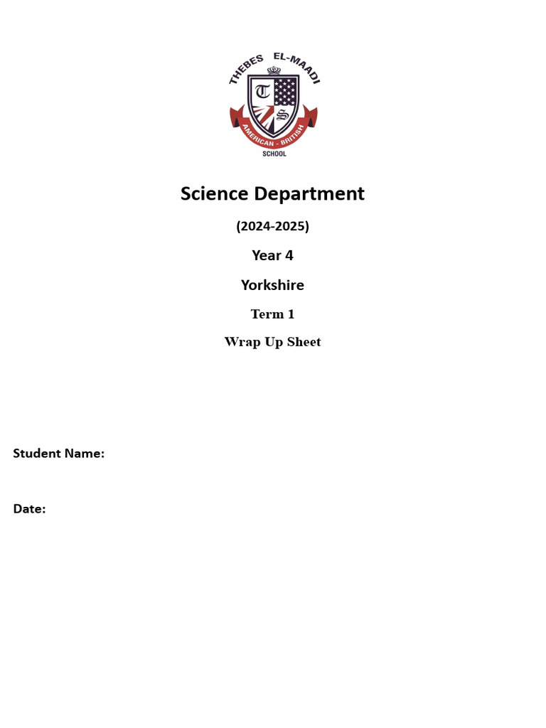 Year 4 Term 1 Wrap Up Sheet | PDF | Skeleton