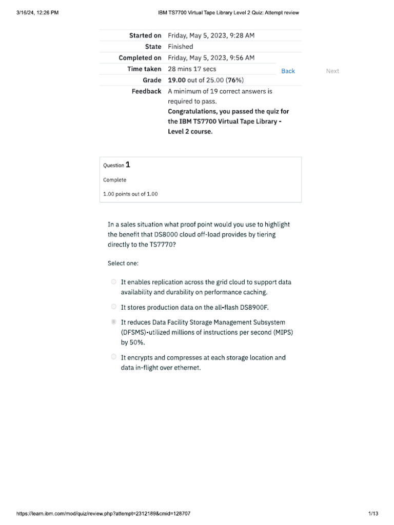IBM TS7700 Virtual Tape Library - Level 2 | PDF