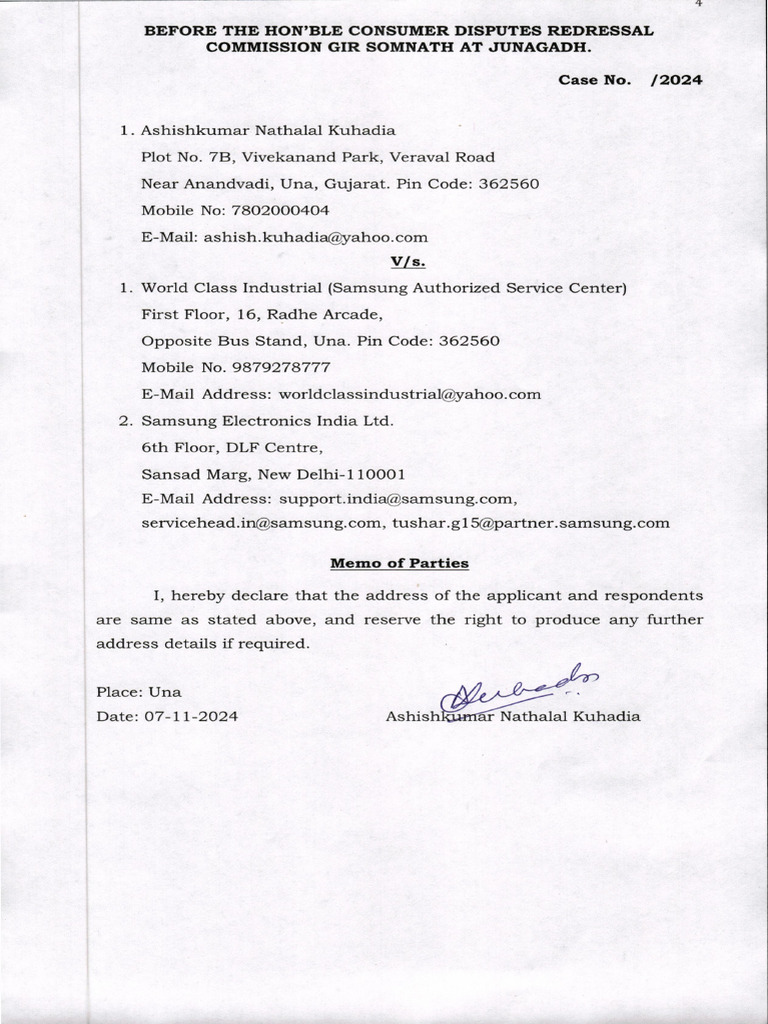 3 Memo of Parties | PDF