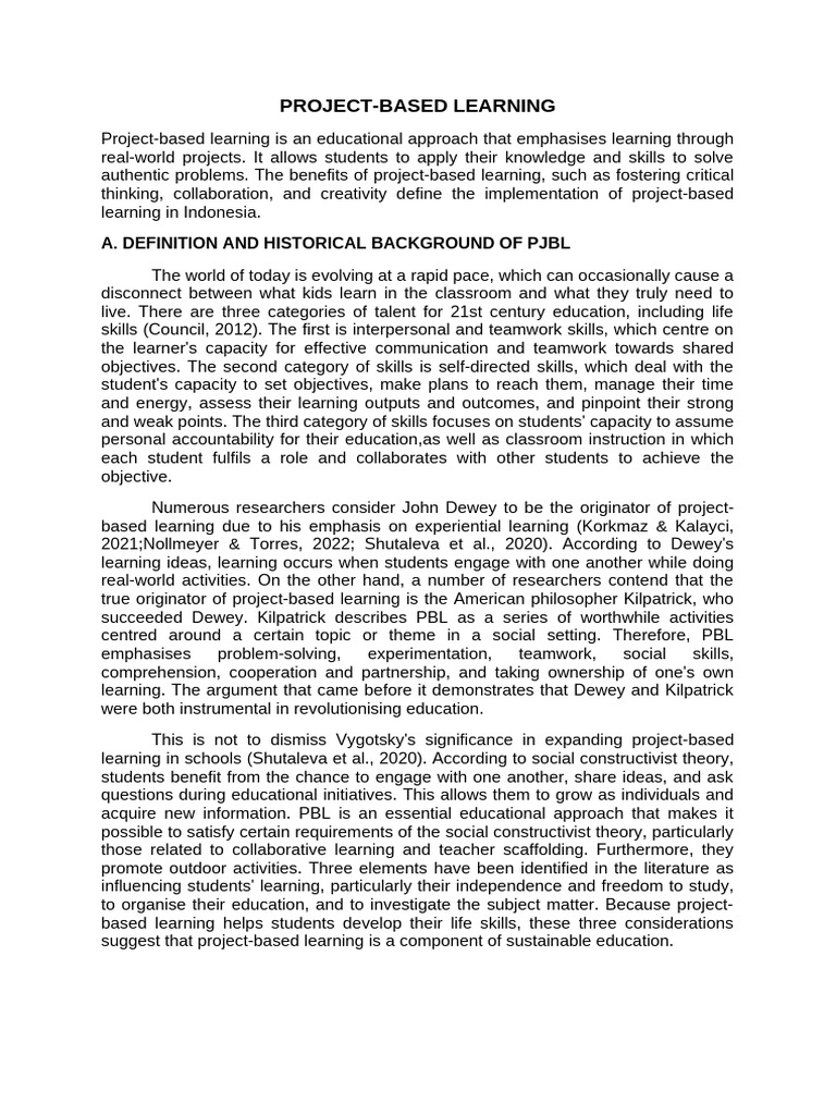 Project-Based Learning in Indonesia | PDF | Project Based Learning | Learning