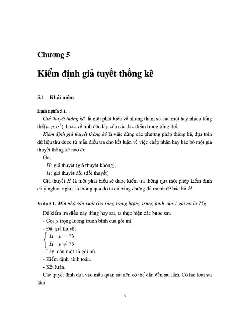 Xac Suat Thong Ke Hoang Duc Thang Xstk Chuong 5. Kiem Dinh Gia Thuyet Thong Ke [Cuuduongthancong ...