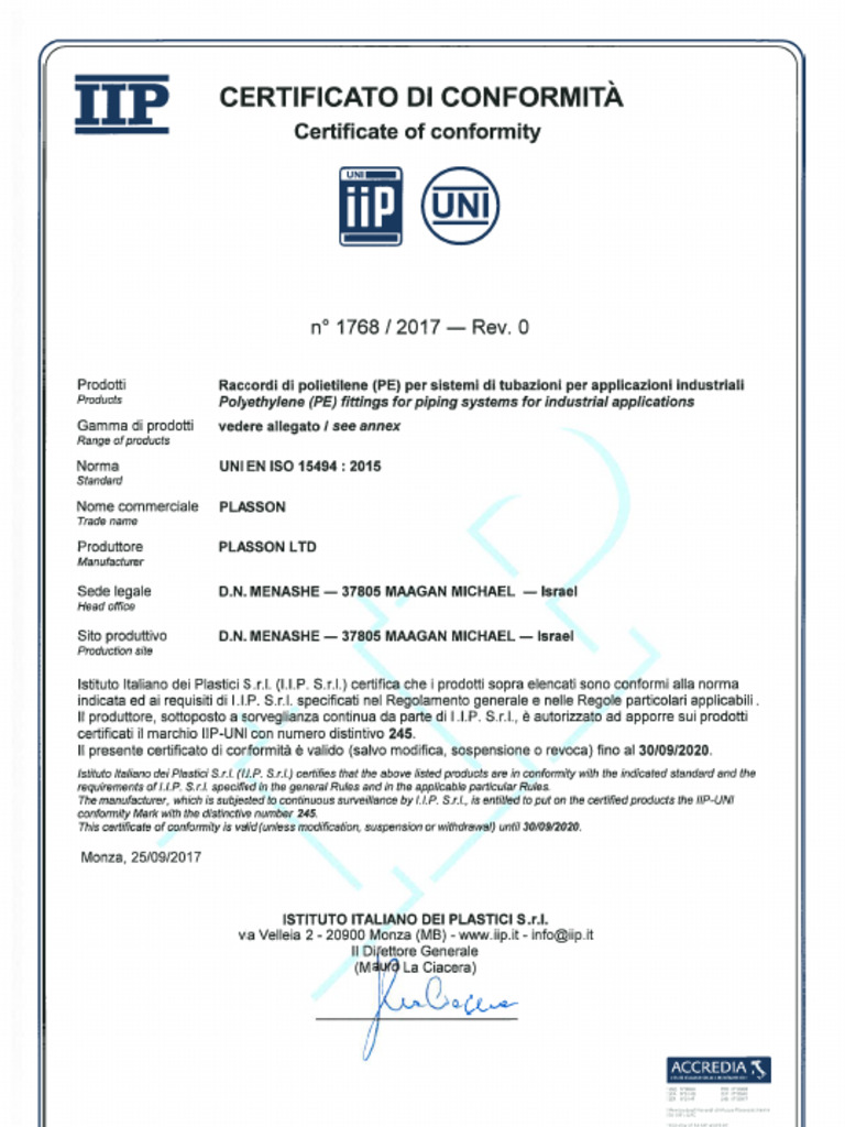 EF-UNI EN ISO 15494-Rev.0-30092020 | PDF