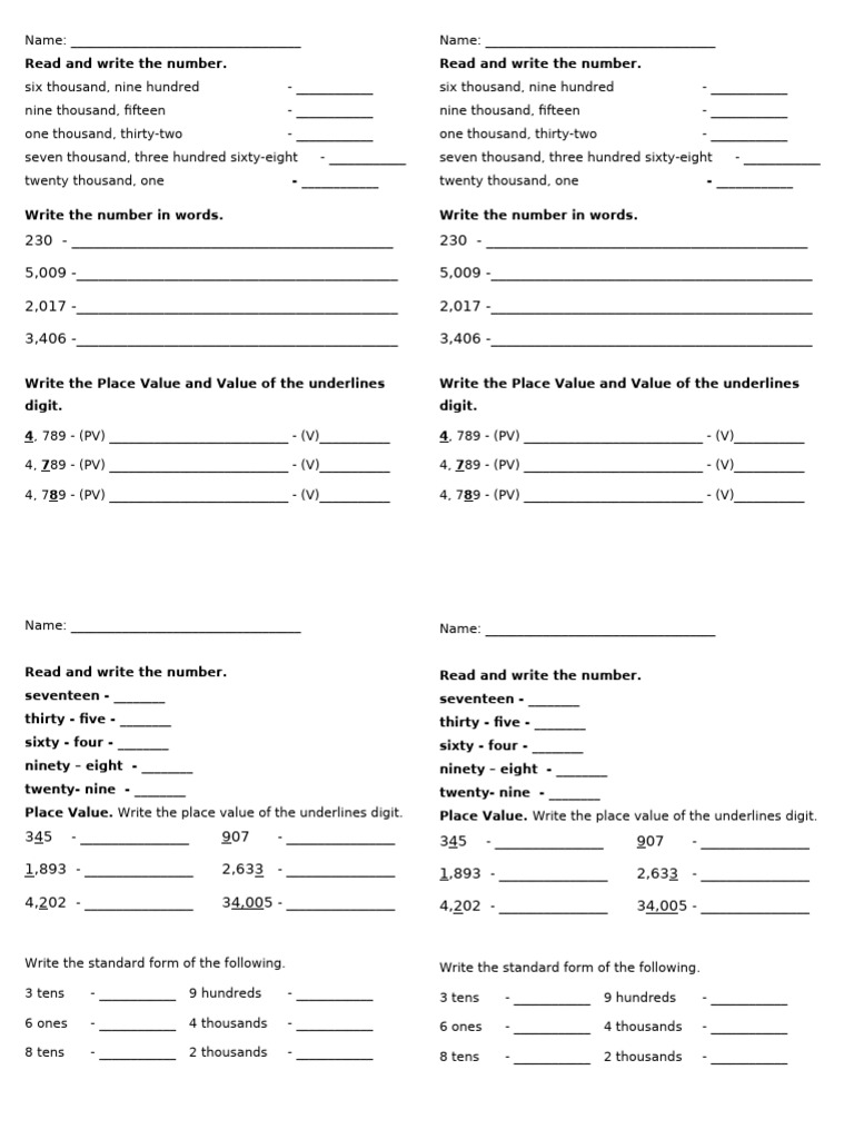 Worksheet Grade 2 | PDF