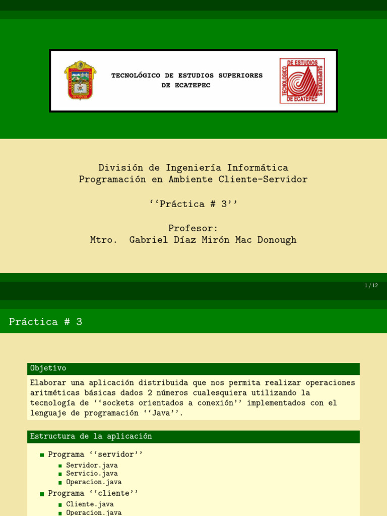 Aplicación Java Cliente-Servidor | PDF | Java (lenguaje de programación) | Ingeniería de software