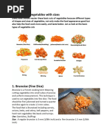 14 Basic Cuts of Vegetables With Sizes | PDF | Cookware And Bakeware | Home