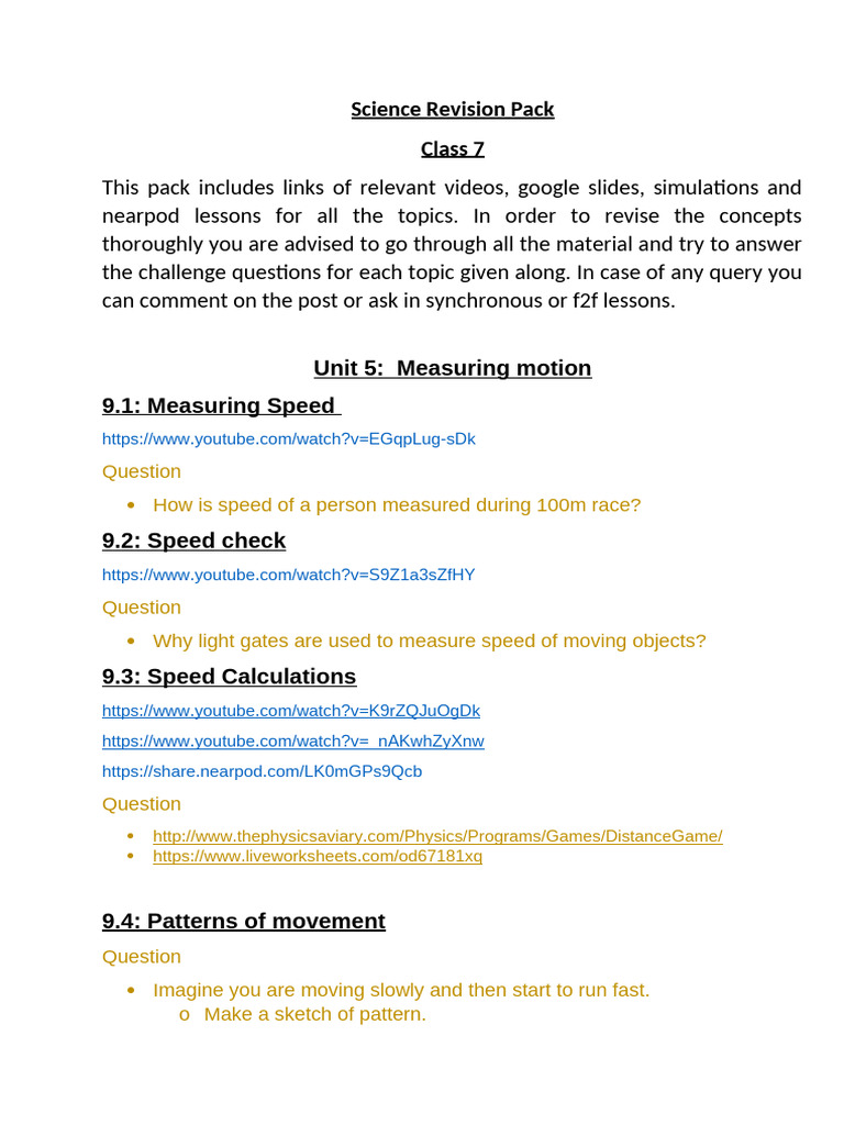 Science Revision Pack class 7 | PDF | Chemistry | Solubility