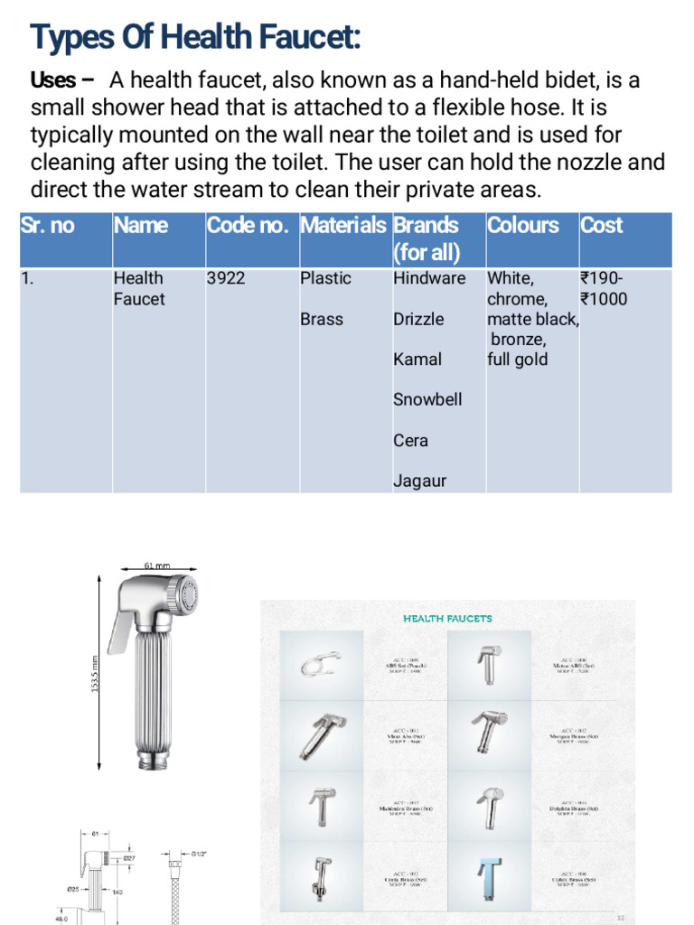 Health Faucet Overview and Uses | PDF