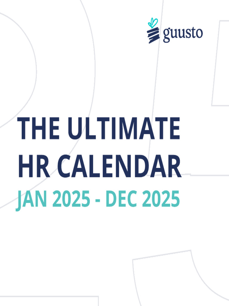 2025 HR Calendar English Version | PDF