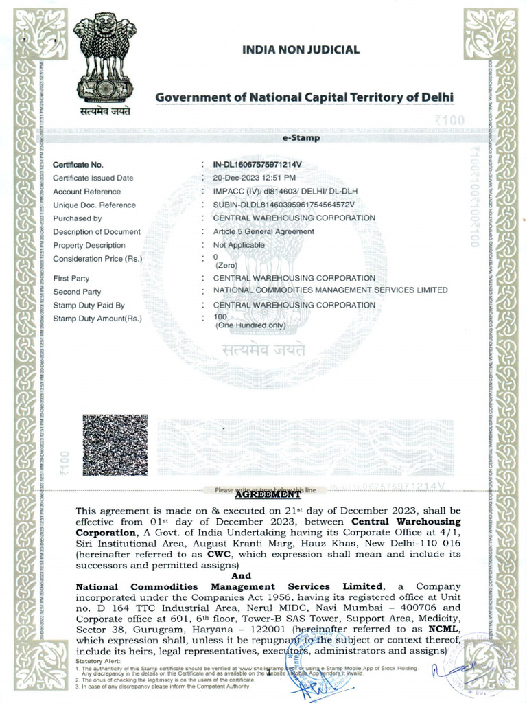 NCML Agreement 2023 (2) | PDF