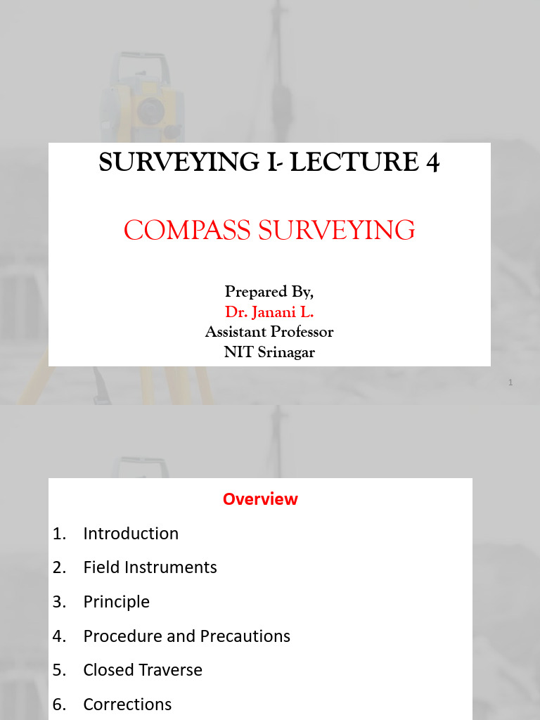Surveying I Lecture 4 1 Pdf Compass Surveying